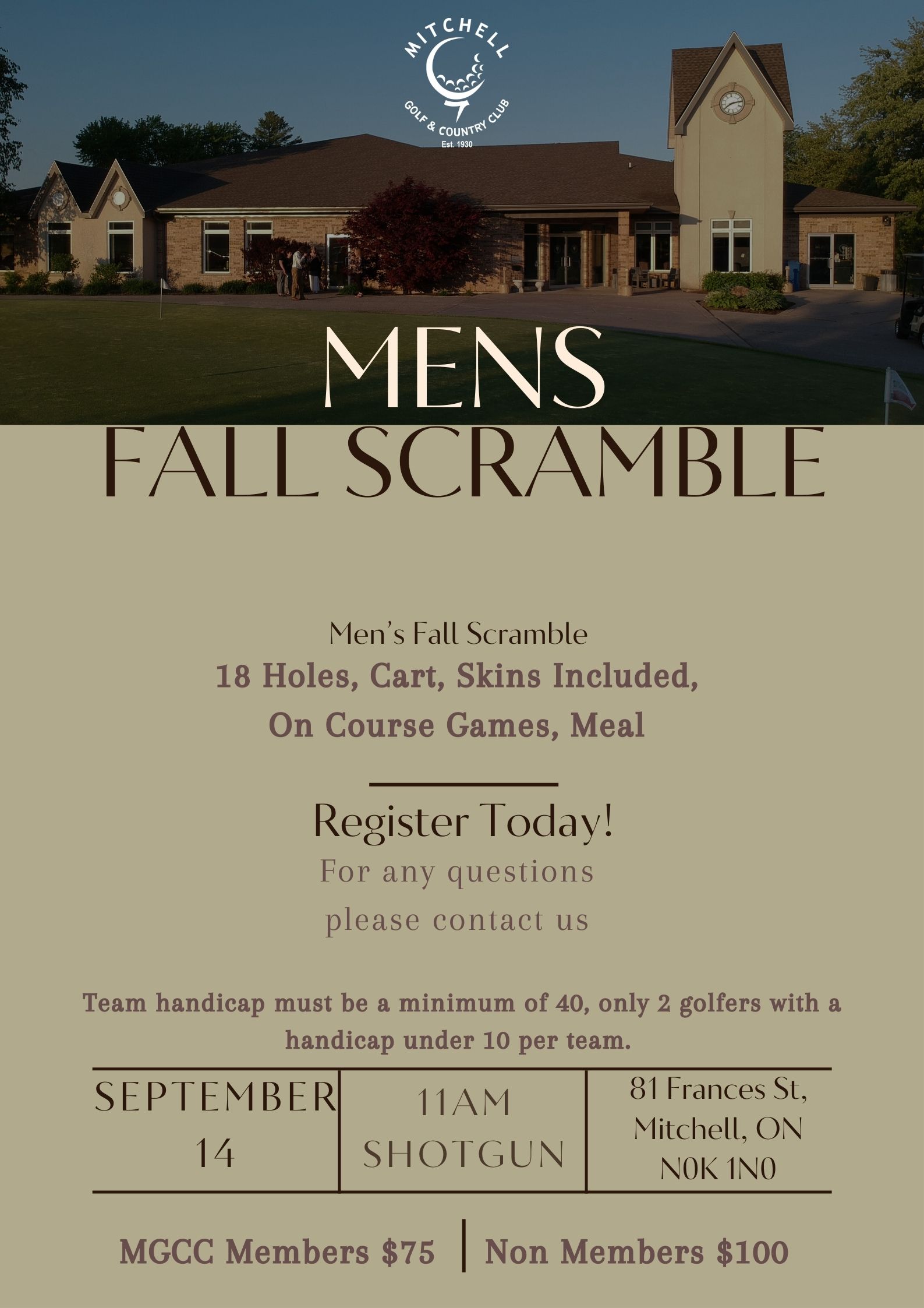 Club Tournaments - Mitchell Golf & Country Club